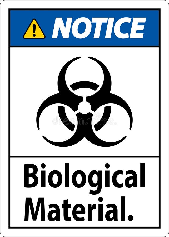 Notice Label Biological Material Sign Stock Vector - Illustration of ...