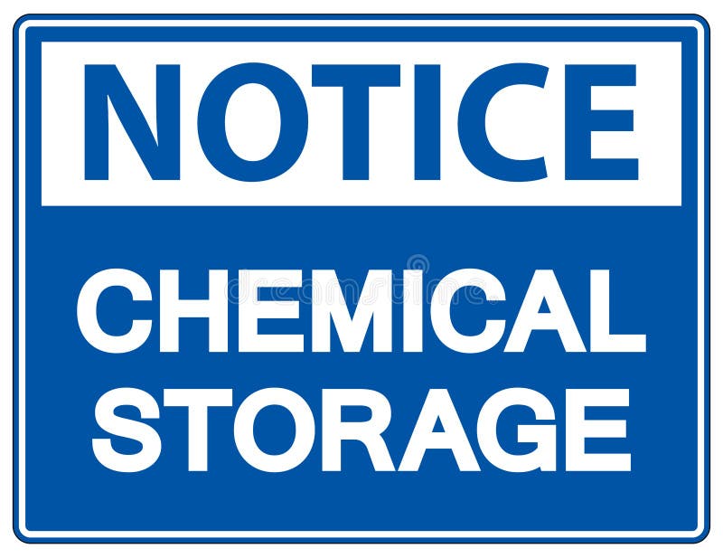 Notice Chemical Storage Sign on White Background Stock Vector ...