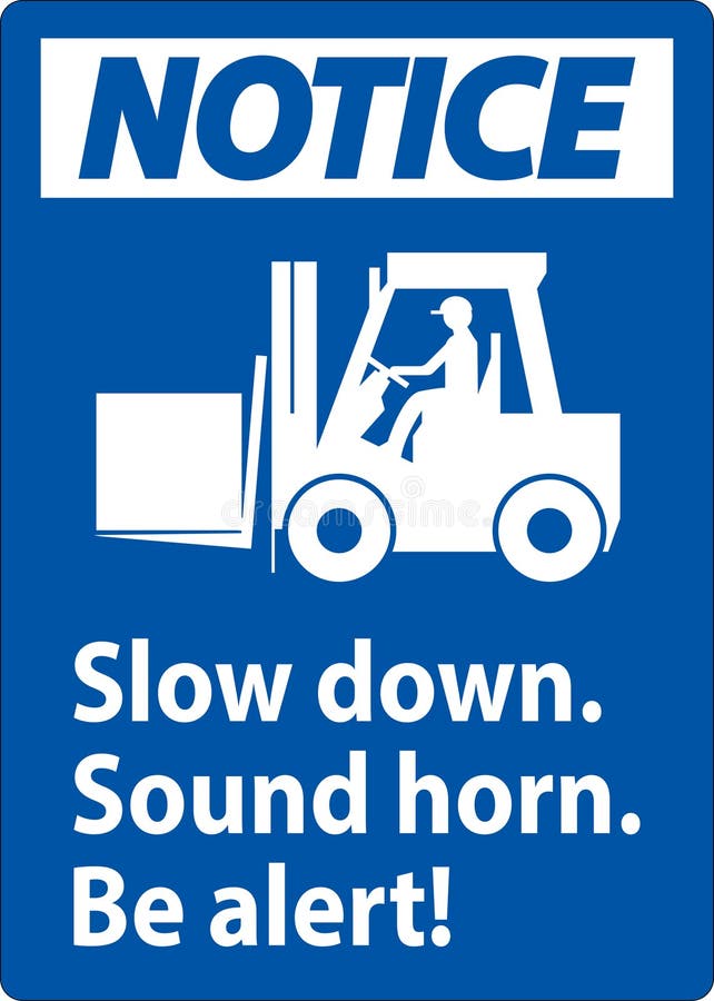 Notice Slow Down Sign on White Background Stock Vector - Illustration ...