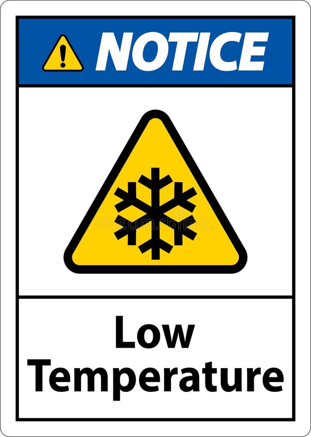 Notice Low Temperature Symbol and Text Safety Sign Stock Vector ...