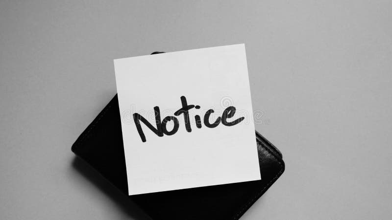 Notice Message Concept Written Post it on Wallet. Stock Image - Image ...