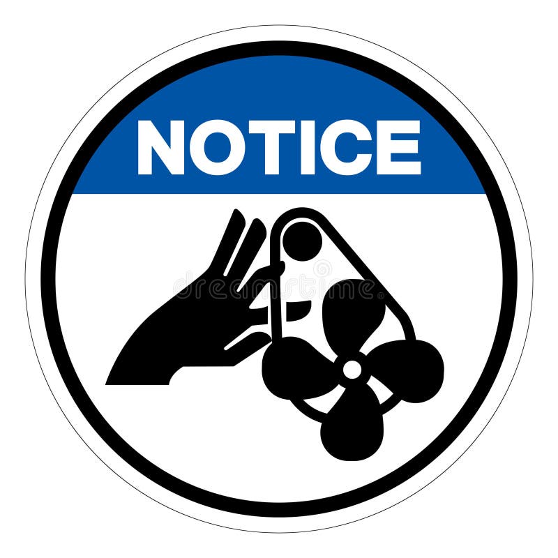 Notice Moving Belt and Fan Keep Away Symbol Sign, Vector Illustration ...