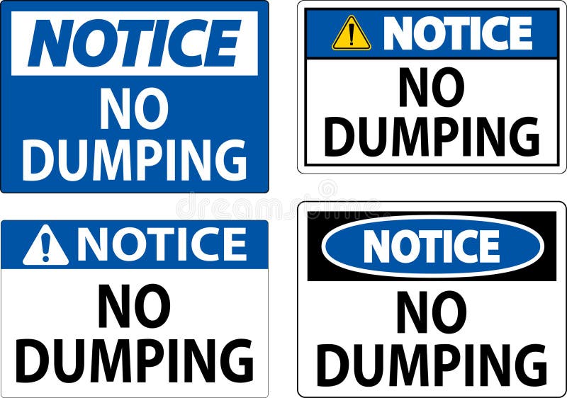 Notice No Dumping Sign stock vector. Illustration of banner - 301024885