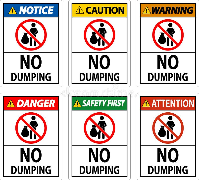 Notice No Dumping Sign stock vector. Illustration of information ...