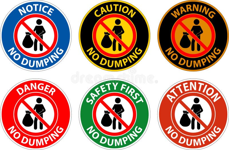 Notice No Dumping Sign stock vector. Illustration of recycle - 301025100