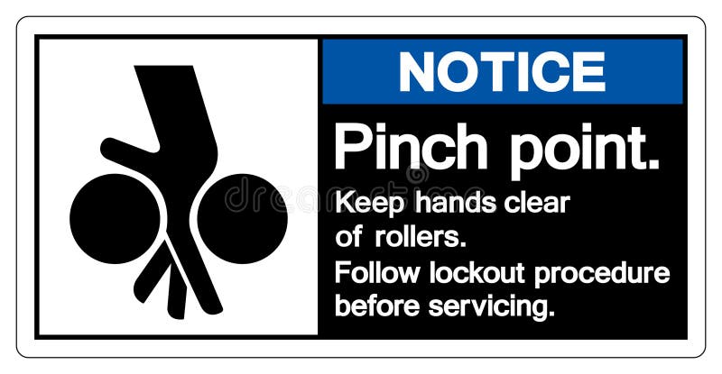 Notice Pinch Point Label Sign on White Background Stock Vector ...