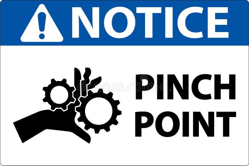 Notice Pinch Point Label Sign on White Background Stock Vector ...
