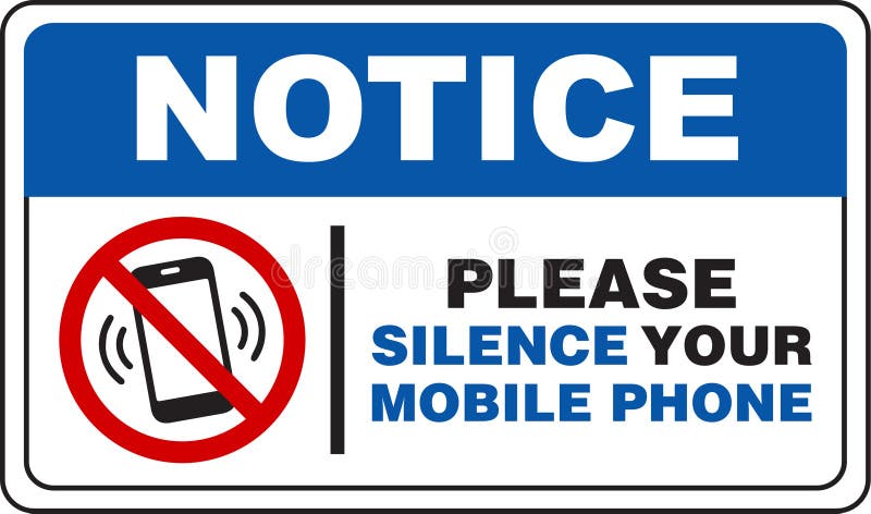 Notice Please Silence Your Mobile Phone Sign Stock Vector ...