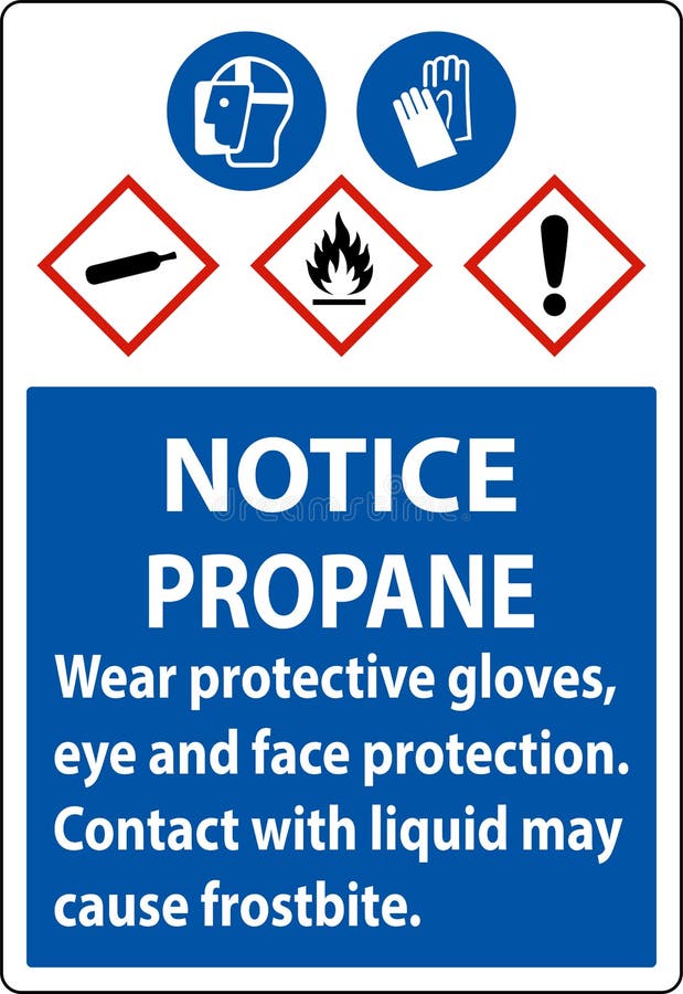 Notice Propane Flammable Gas PPE GHS Sign Stock Vector - Illustration ...