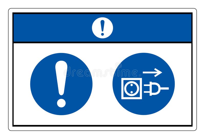 Notice Pull Plug Symbol Sign, Vector Illustration, Isolated on White ...