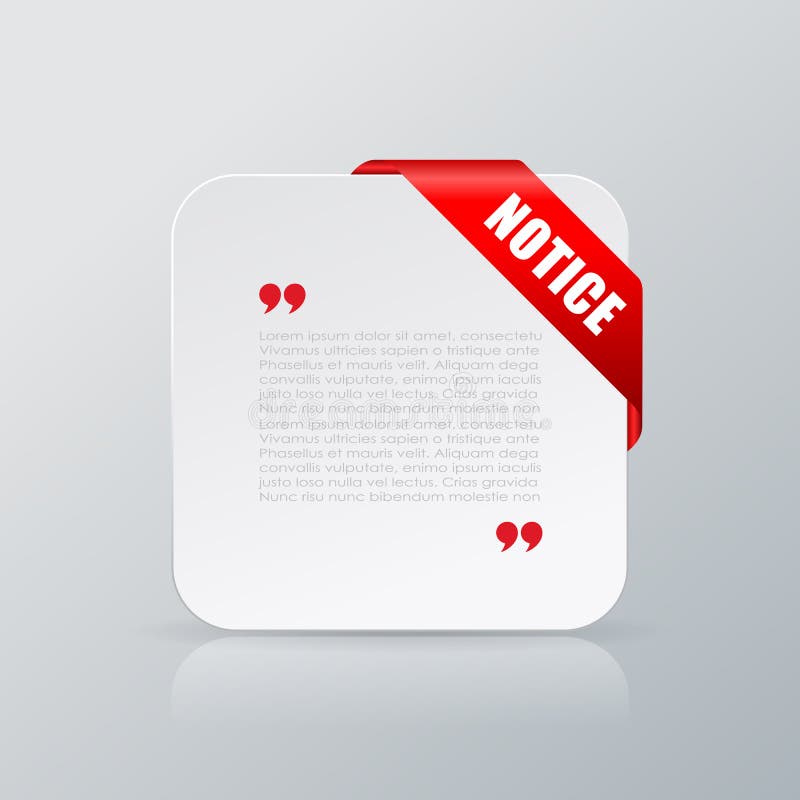 Notice quote text card stock vector. Illustration of definition - 77052864