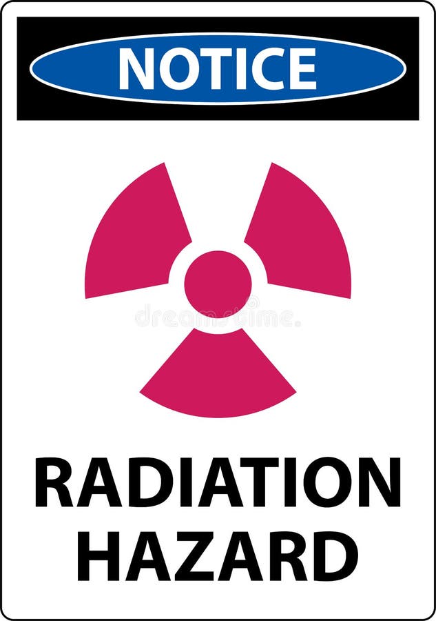 Notice Radiation Hazard Sign on White Background Stock Vector ...