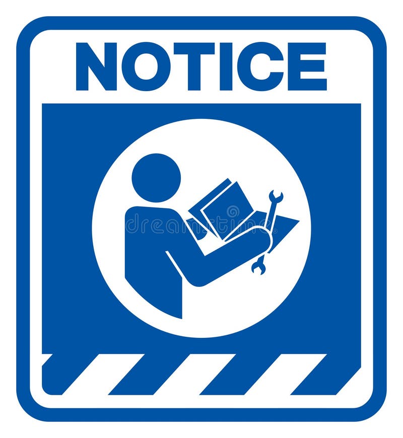 Notice Read Technical Manual before Servicing Symbol Sign, Vector ...