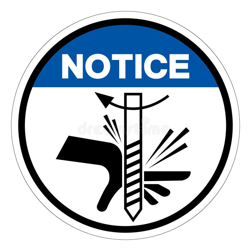 Notice Rotating Cutter Hazard Symbol Sign, Vector Illustration, Isolate ...