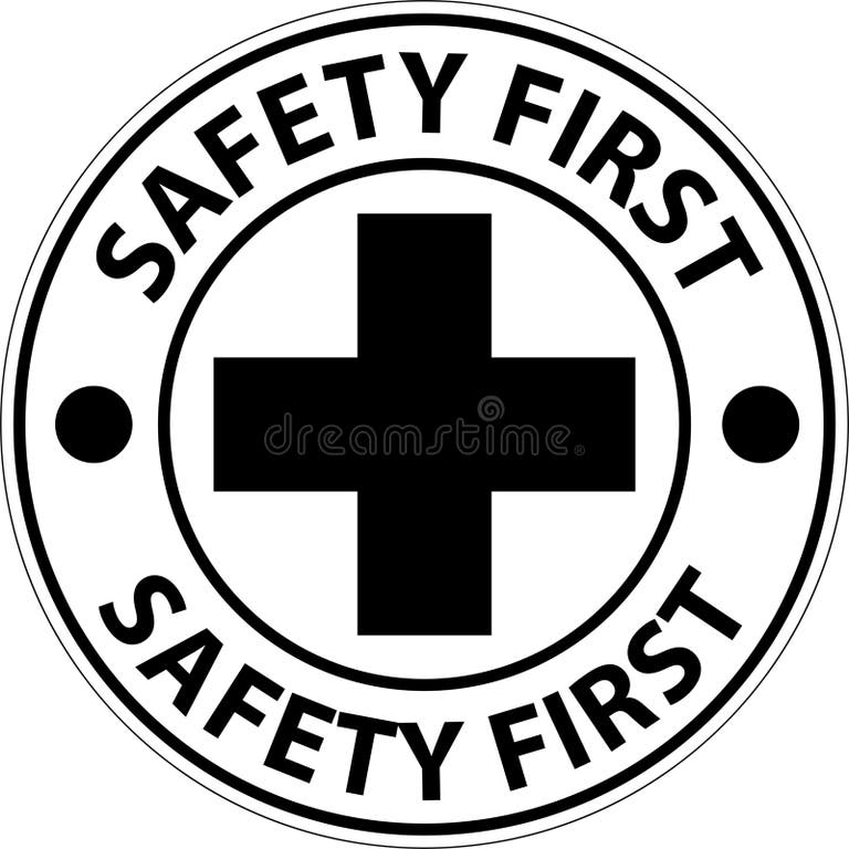 Notice Safety First Sign on White Background Stock Vector ...