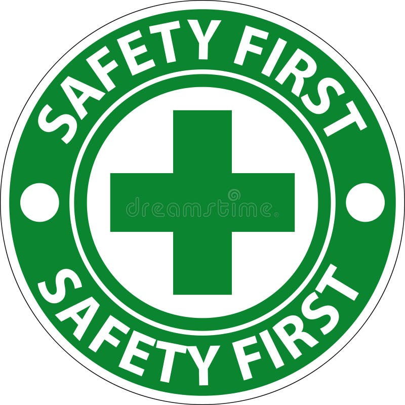 Safety First Label Concealed Entrance Sign on White Background Stock ...