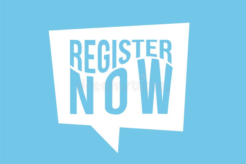 Notice that Says Register Now Stock Illustration - Illustration of ...