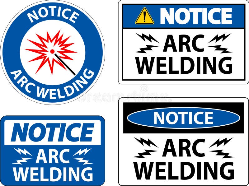 Notice Sign Arc Welding on White Background Stock Vector - Illustration ...