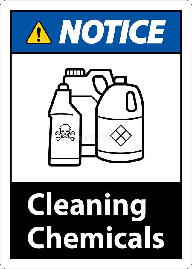 Notice Cleaning Chemicals Symbol Sign, Vector Illustration, Isolate on ...