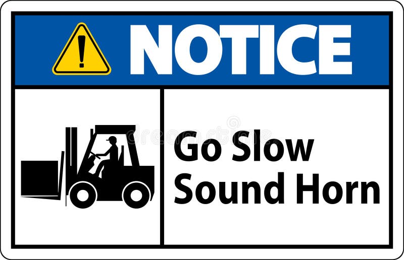 Notice Slow Down Sign on White Background Stock Vector - Illustration ...