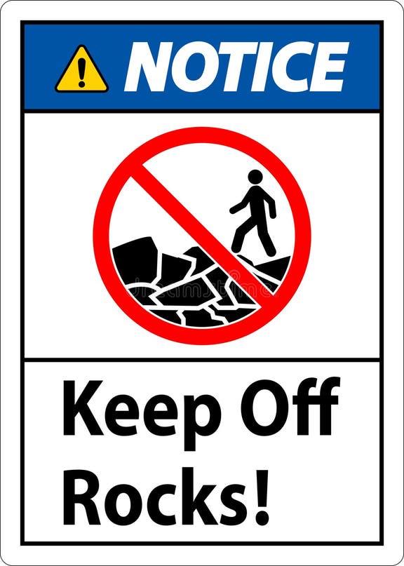 Notice Sign Keep Off Rocks stock vector. Illustration of nature - 300629116