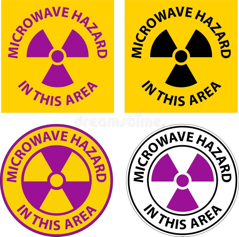 Notice Sign Microwave Hazard Area Stock Vector - Illustration of ...