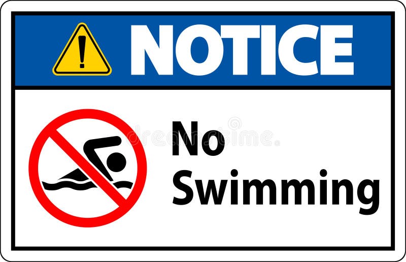 Notice Sign No Swimming stock vector. Illustration of accident - 299174376