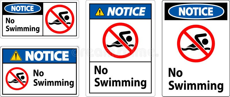 Notice Sign No Swimming stock vector. Illustration of attention - 299174377
