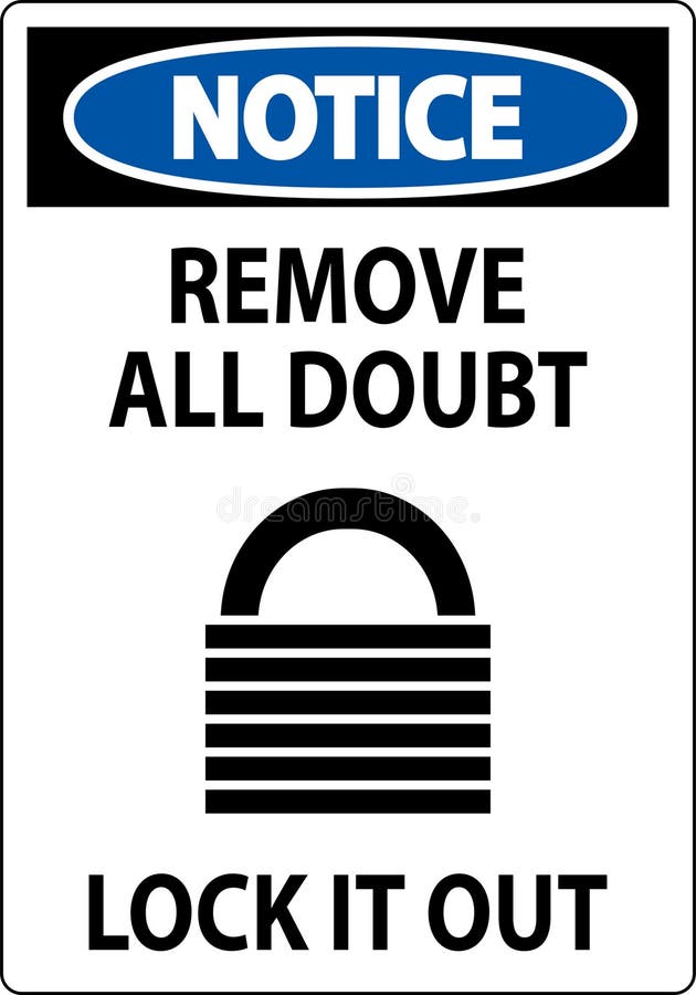 Notice Lock Out Label Sign on White Background Stock Vector ...