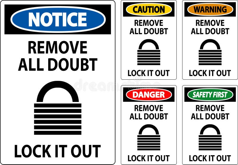 Notice Lock Out Label Sign on White Background Stock Vector ...