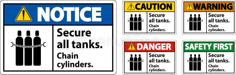 Secure Gas Cylinders Symbol Sign ,Vector Illustration, Isolate on White ...