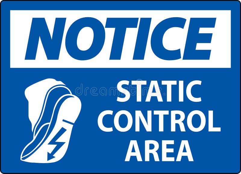 ESD Control Area Sign Attention - Wear Proper Electrostatic Grounding ...