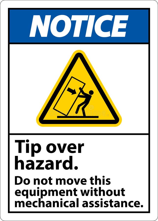 Notice Tip Over Hazard Do Not Move Label on White Background Stock ...