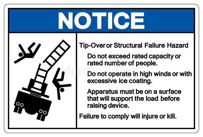 Notice Tip-Over or Structural Failure Hazard Symbol Sign, Vector ...