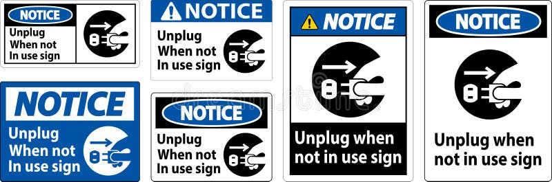 Do Not Unplug, Prohibition Sign with Silhouette of Electric Plug ...