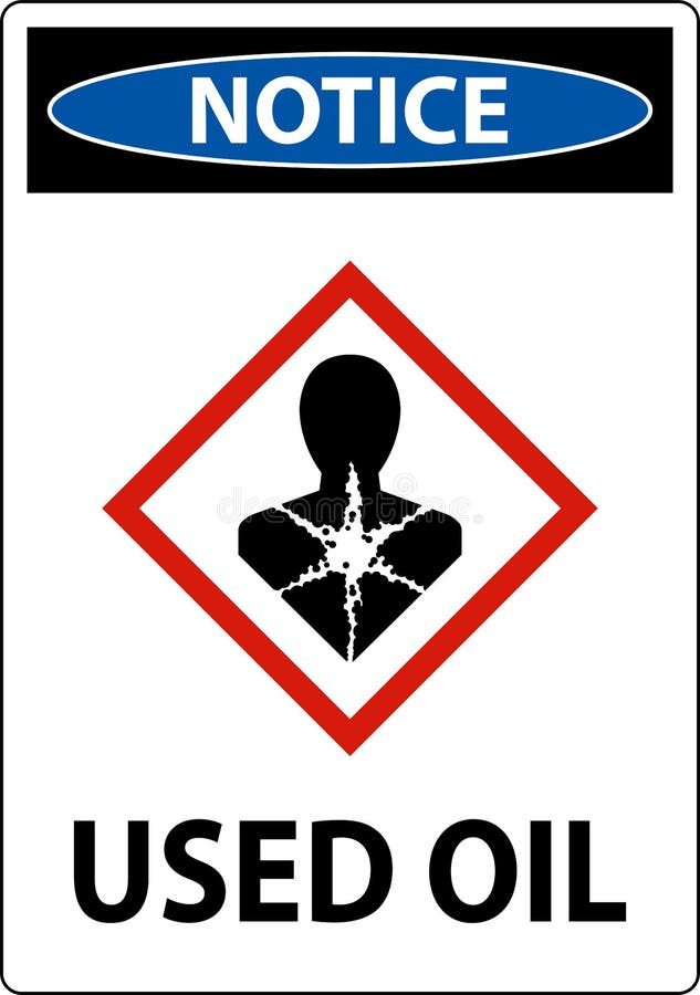 Danger Used Oil Sign on White Background Stock Vector - Illustration of ...
