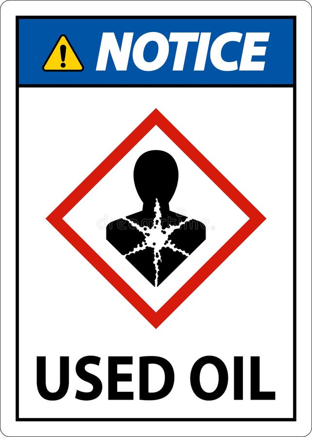 Notice Used Oil Sign on White Background Stock Vector - Illustration of ...
