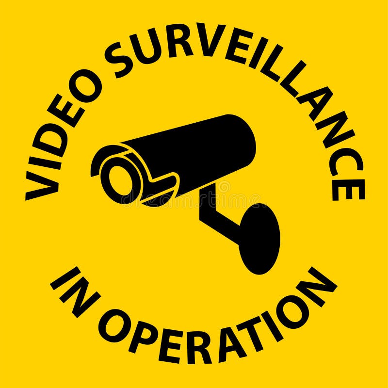 Notice Video Surveillance in Operation Sign White Background Stock ...