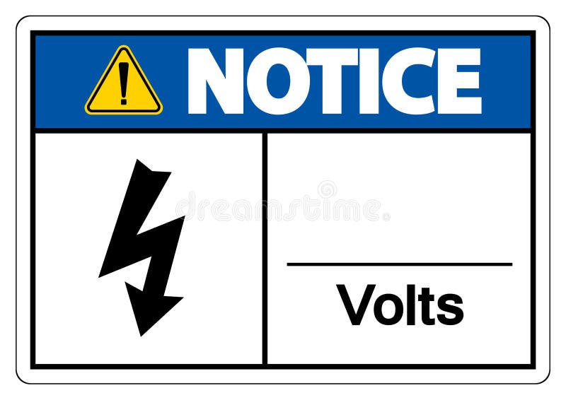 Danger Volts Symbol Sign on White Background Stock Vector ...