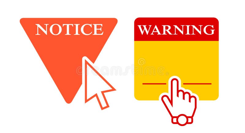 Notice and Warning Signs. Empty Text Boxes. Isolated Vector ...