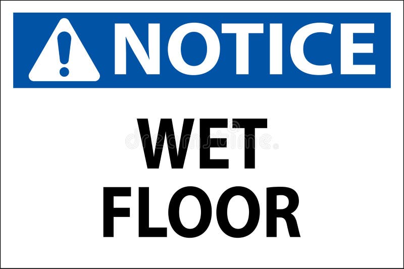 Notice Wet Floor Label Sign on White Background Stock Vector ...