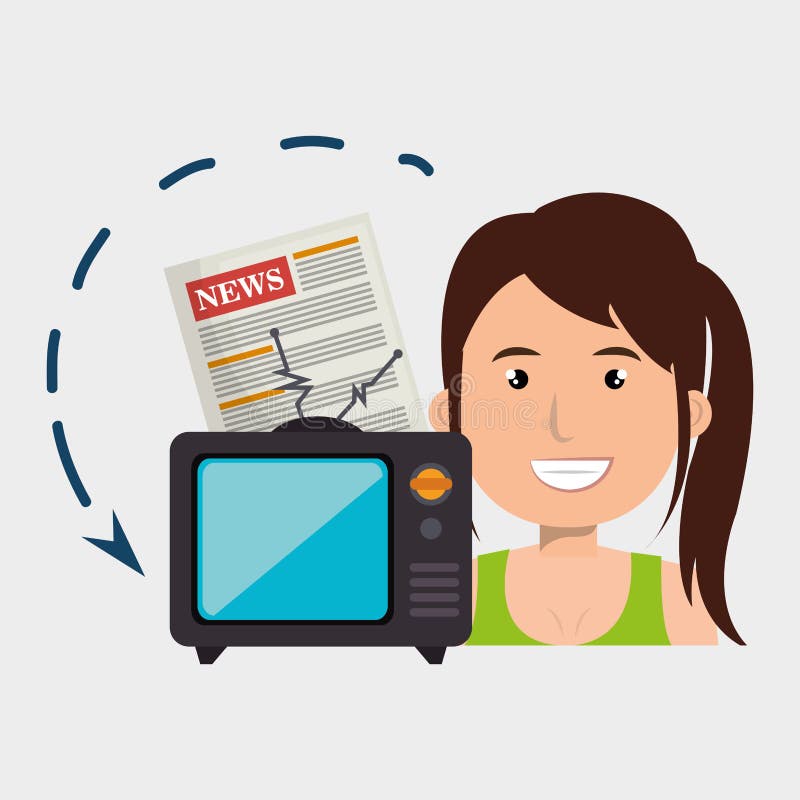 Noticias Del Reportaje De La Mujer TV Stock de ilustración ... Noticias Del Reportaje De La Mujer TV Stock de ilustración ...