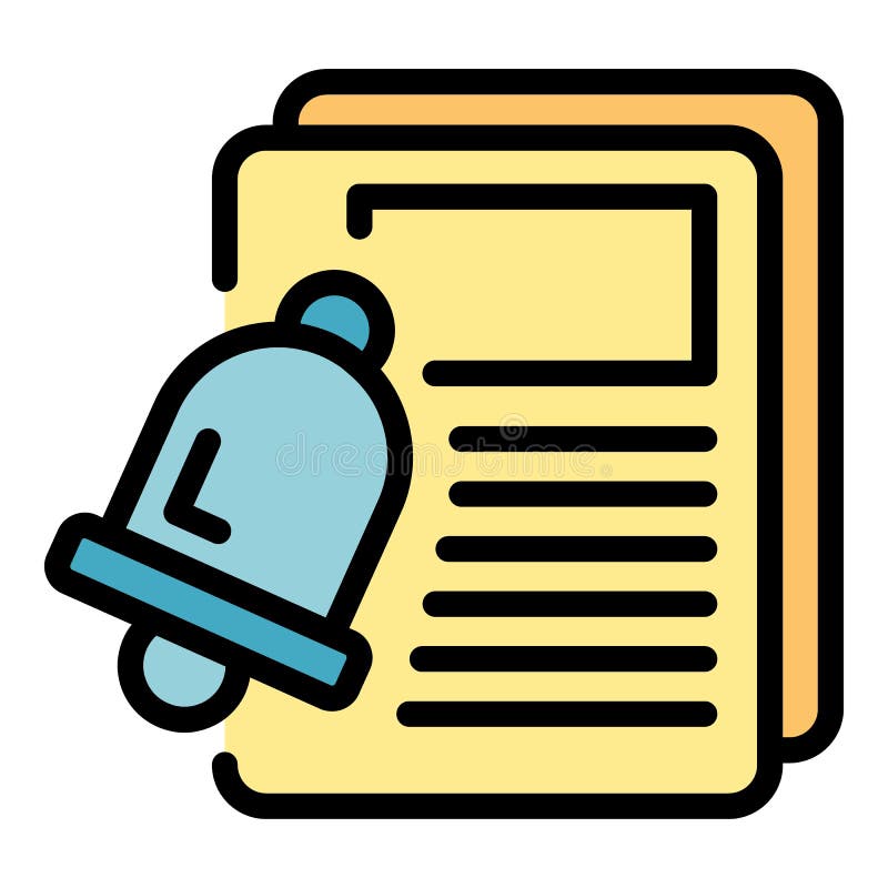 Notification Active Icon Color Outline Vector Stock Vector ...