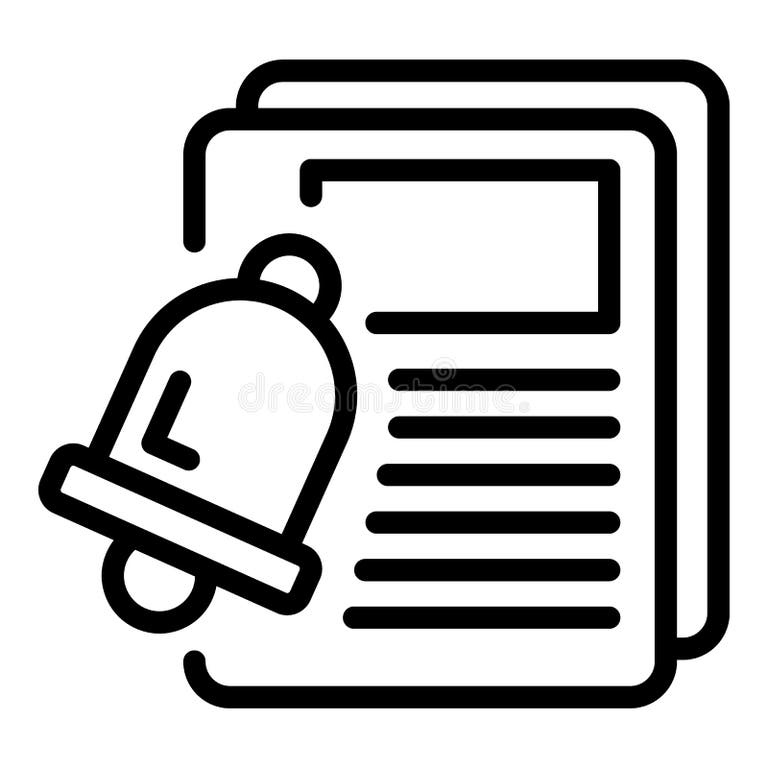 Notification Active Icon, Outline Style Stock Vector - Illustration of ...