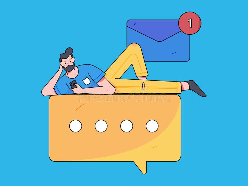 Notification Announcement Vector Creative Flat Hand Drawn Illustration ...