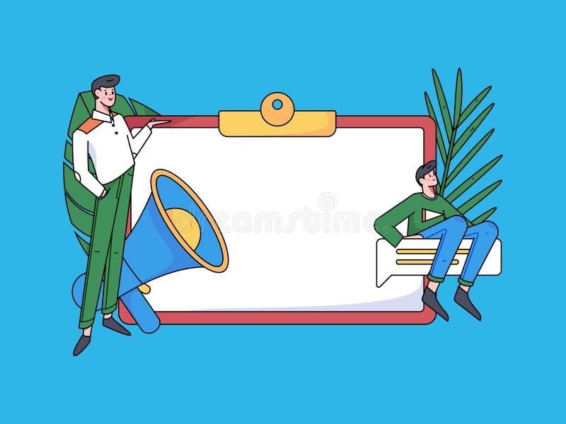 Notification Announcement Vector Creative Flat Hand Drawn Illustration ...