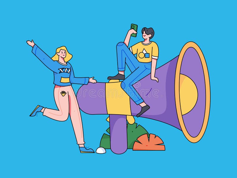 Notification Announcement Vector Creative Flat Hand Drawn Illustration ...