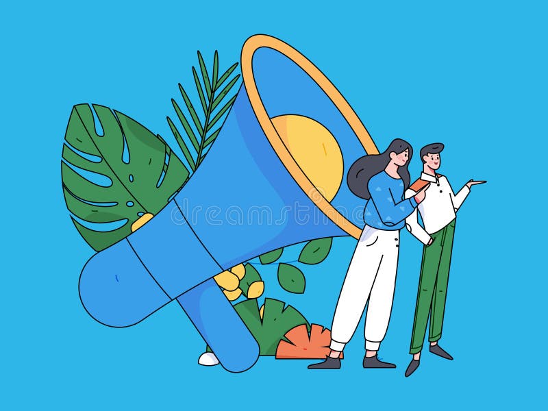 Notification Announcement Vector Creative Flat Hand Drawn Illustration ...