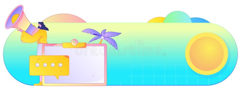 Notification Announcement Vector Creative Flat Hand Drawn Illustration ...