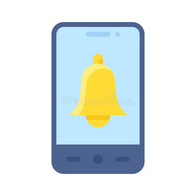 Notification App Icon, Mobile Application Vector Illustration Stock ...